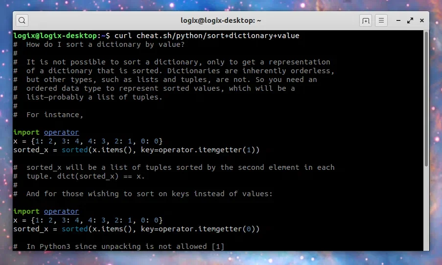 Cheat.sh mostra folhas de dicas na linha de comando ou em seu editor de ...